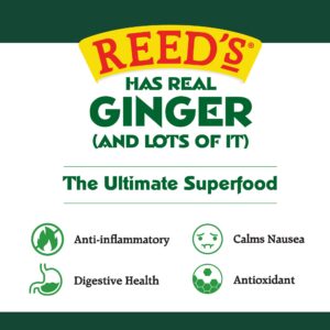 Reed's Zero Sugar Real Ginger Ale, All-Natural Classic Ginger Ale Made with Real Ginger (8pk,12oz can)