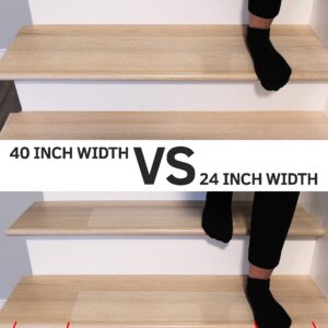 6”x40” Non-Slip Stair Treads Tape (14-Pack) – Clear Anti-Slip Grip Strips