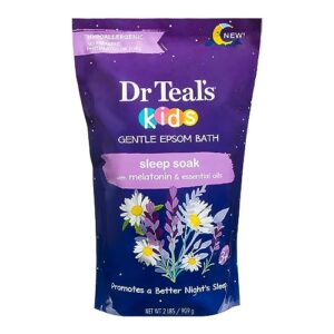 dr teal's kids gentle epsom bath sleep soak with melatonin & essential oils