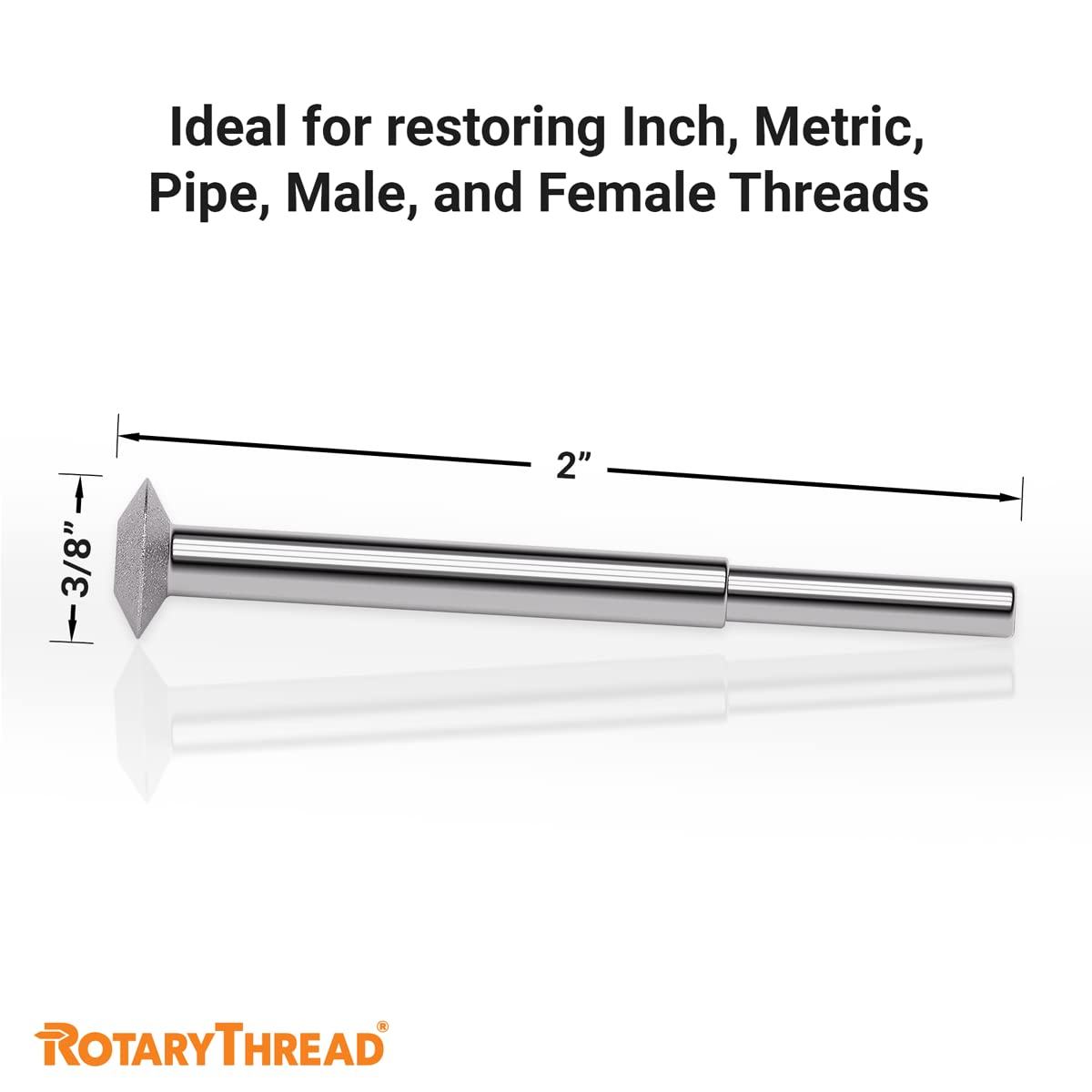 Rotary Thread Repair Kits - Faster & Easier to Chase, Restore & Clean Internal or External Threads, All in One Universal Thread Files Set, Inch, Metric, Grooves, Glands, ACME, Buttress Thread