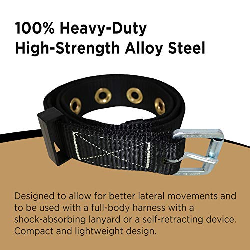 AFP Tongue Buckle Body Belt, Heavy-Duty Tool Belt for Pouches, Work Belt, PPE for Safety Harness, Work Positioning, Construction, Fall-Protection, Carpenters (OSHA/ANSI rated) 1.75’’W, Black (Large)