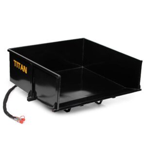 titan attachments 30 cu. ft quick hitch compatible hydraulic dump box, category 1, 3-point, landscaping attachment