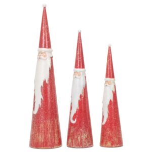 RAZ Imports Holiday Heritage 16" Cone Santa, Set of 3