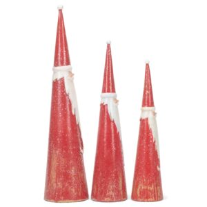 RAZ Imports Holiday Heritage 16" Cone Santa, Set of 3