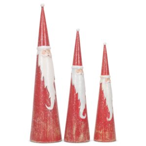 RAZ Imports Holiday Heritage 16" Cone Santa, Set of 3