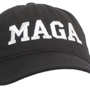 Tropic Hats Adult Embroidered MAGA Trump 6 Panel Ballcap W/Strapback Closure - Black