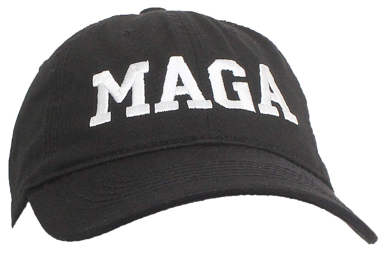 Tropic Hats Adult Embroidered MAGA Trump 6 Panel Ballcap W/Strapback Closure - Black