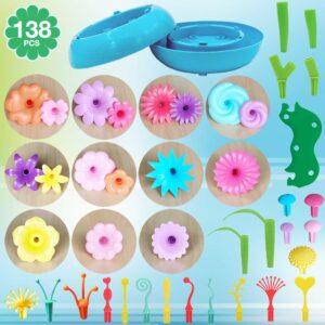 BIRANCO. Flower Garden Building Set - Grow up! Fun Stacking Toys for Toddlers and Kids Age 3-6 Year Olds, Educational Activity for Preschool, Cool STEM Gardening Gifts for Girls (138 PCS)