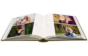 erbao memo photo album 4x6 200 photos, flannel cover features a frame, green