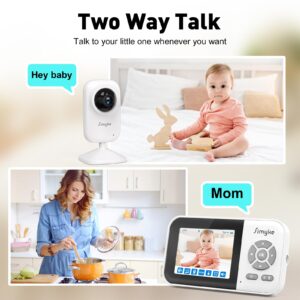 Simyke Video Baby Monitor with 2 Cameras and Audio 3.5" LCD Digital Display with 2 Way Talk,Infrared Night Vision,2X Zoomin Temperature Detect VOX Auto Lullaby Baby Monitoring