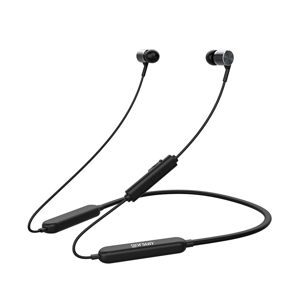 gorsun 【48 Hrs Playtime】 Bluetooth Headphones, IPX5 Waterproof Sport Earphones, Magnetic in-Ear Wireless Earbuds, Sports Microphone with Microphone