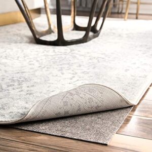 nuloom brody eco-friendly non skid rug pad, 2' x 12', grey