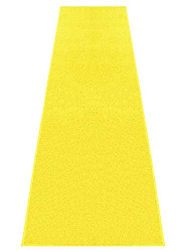 Event Carpet Aisle Runner - Quality Plush Pile Rug with Backing, Binding in Various Sizes (3 X 40 ft, Yellow)