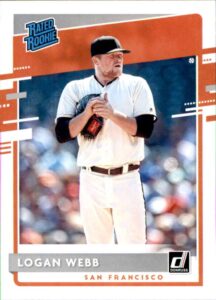 2020 donruss #50 logan webb san francisco giants rookie baseball card