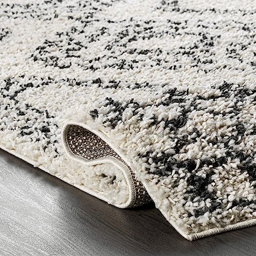 nuLOOM Lacey Moroccan Geometric Shag Area Rug, 8x10, Off-white