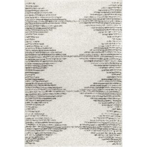 nuLOOM Scarlette Abstract Diamond Shag Area Rug, 7x9, Off-white