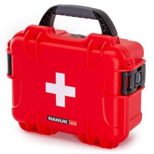 nanuk 904 waterproof first aid prepper survival gear dust and impact resistant case - empty - red