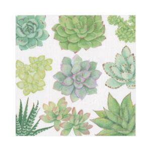 caspari succulents paper luncheon napkins - 40 count