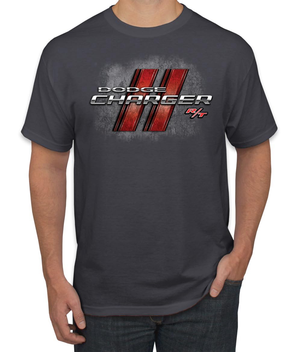 Dodge Charger R/T Classic Retro Racing Logo Emblem Cars and Trucks Men's Graphic T-Shirt, Charcoal, XX-Large