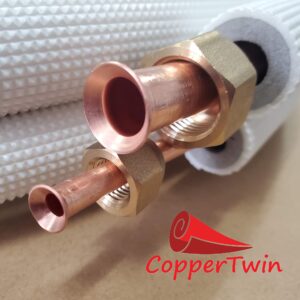 DuctlessAire - Insulated Copper Twin Coil Mini Split Line Set - Indoor/Outdoor Use - Air Conditioning Accessories - 25 Ft (3/8 x 5/8 inches)