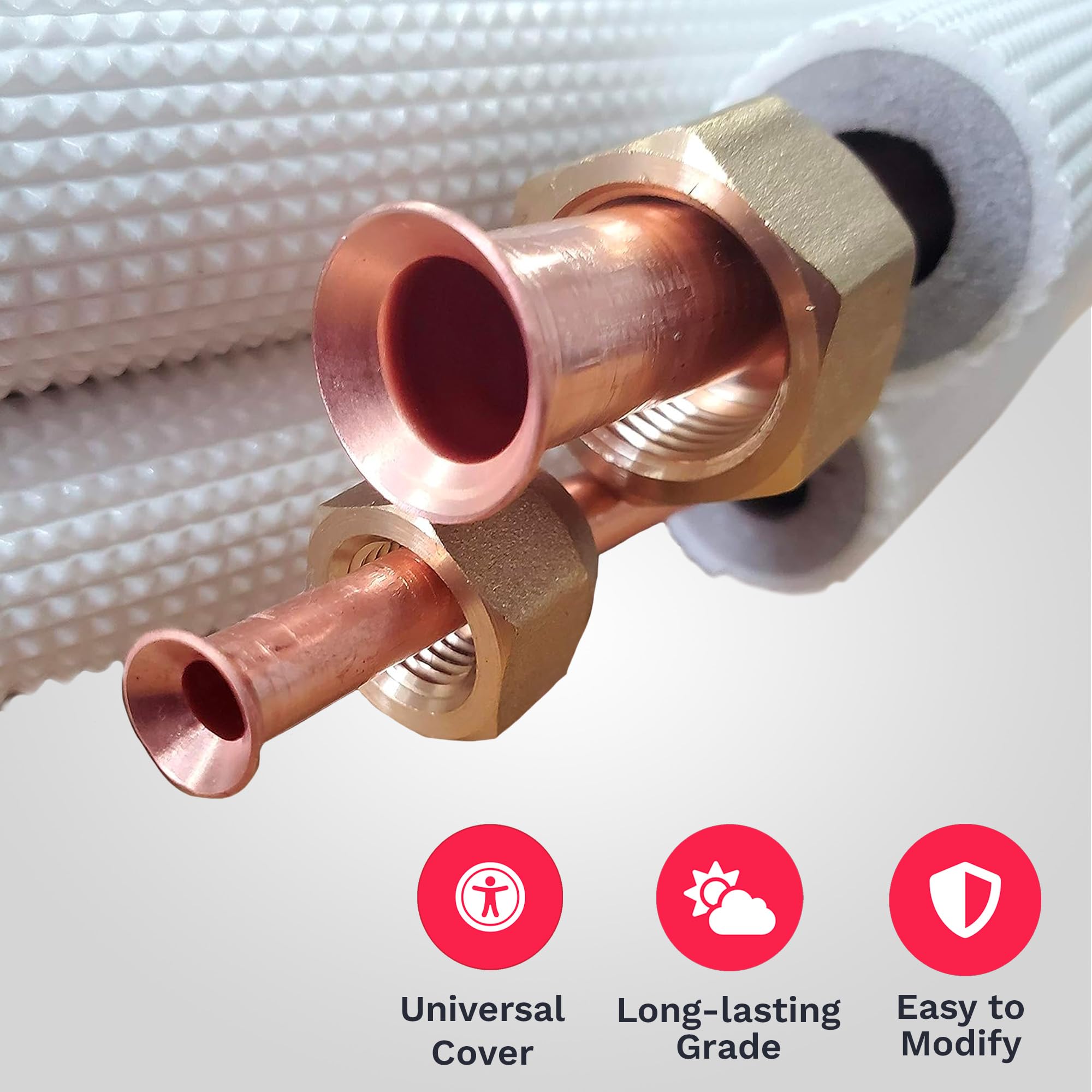 DuctlessAire - Insulated Copper Twin Coil Mini Split Line Set - Indoor/Outdoor Use - Air Conditioning Accessories - 25 Ft (3/8 x 5/8 inches)