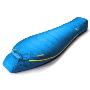 zooobelives 10 degree f hydrophobic down sleeping bag for adults - lightweight and compact 4-season mummy bag for backpacking, camping, mountaineering and other outdoor activities – alplive d1500