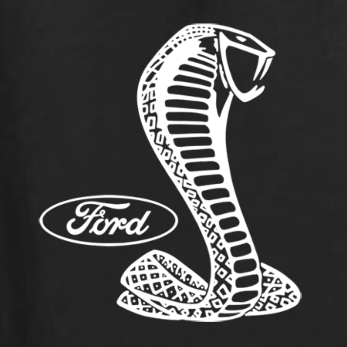 Wild Bobby Retro Ford Shelby Cobra Emblem Vintage White Logo Front Back Cars and Trucks Graphic Zip Up Hoodie Sweatshirt, Black, X-Large