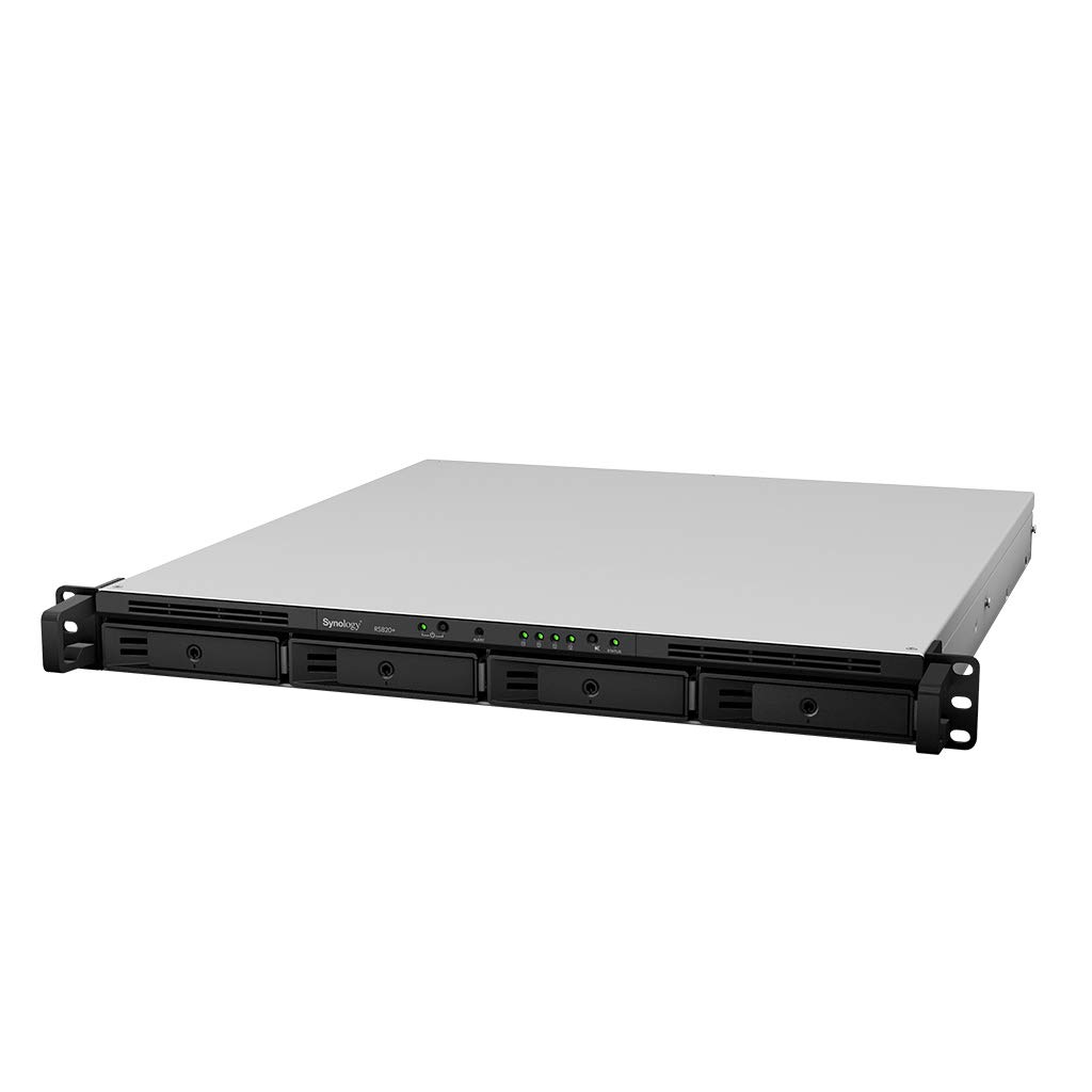 Synology RackStation RS820+ Compact Rack Mount NAS Server Bundle with Rail Kit, Intel Atom C3538 Quad-Core, 18GB DDR4 RAM, 16TB SATA HDD, DSM Software