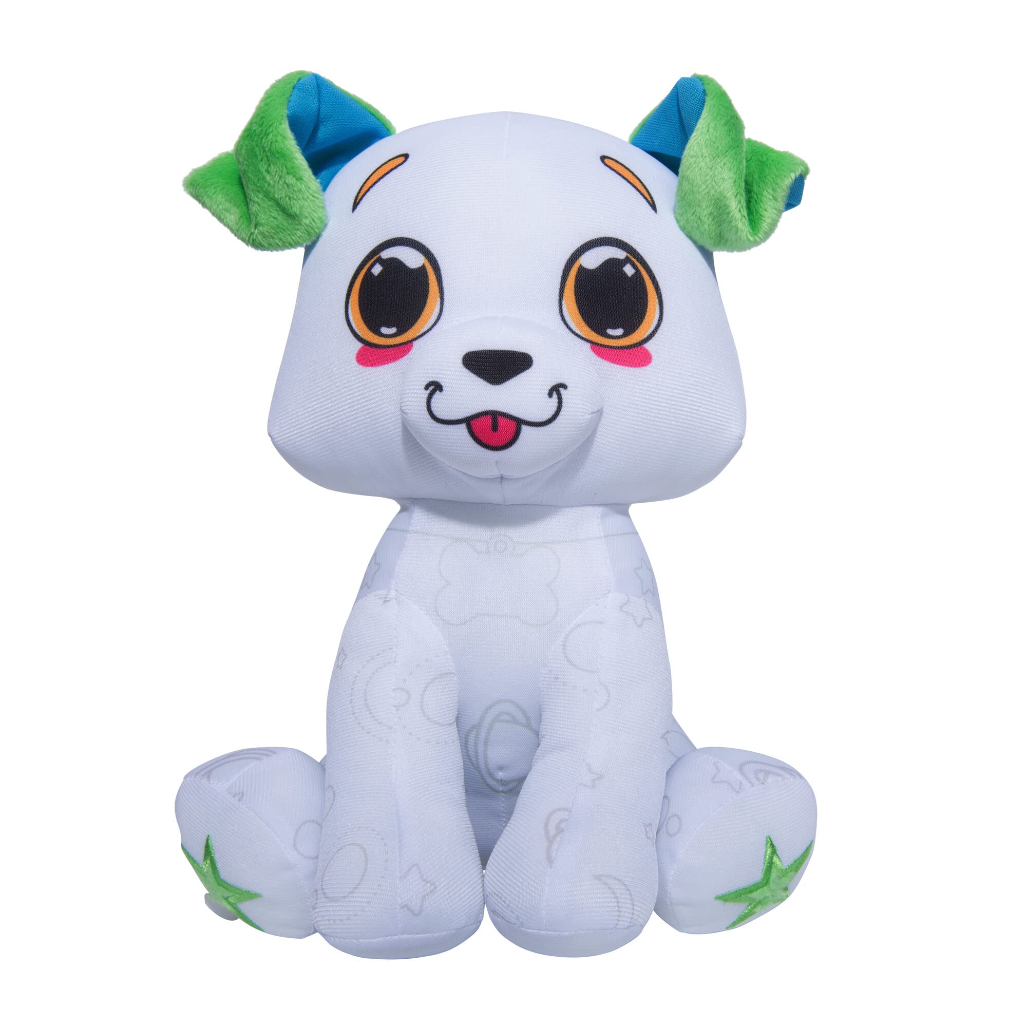 Crayola Deluxe Color ‘N Plush Puppy, 10” Stuffed Animal - Draw, Wash, Reuse – with 2 Ultra-Clean Washable Fine Line Markers, 1 Ultra-Clean Washable Broad Line Marker, 1 Washable Stamp Marker