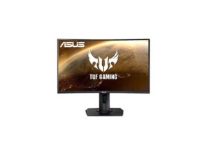 asus tuf gaming vg27wq 27” curved monitor, 1440p wqhd (2560 x 1440), 165hz, adaptive-sync, freesync premium, extreme low motion blur (elmb), 1ms, 400 nits, displayhdr 400, displayport and hdmi