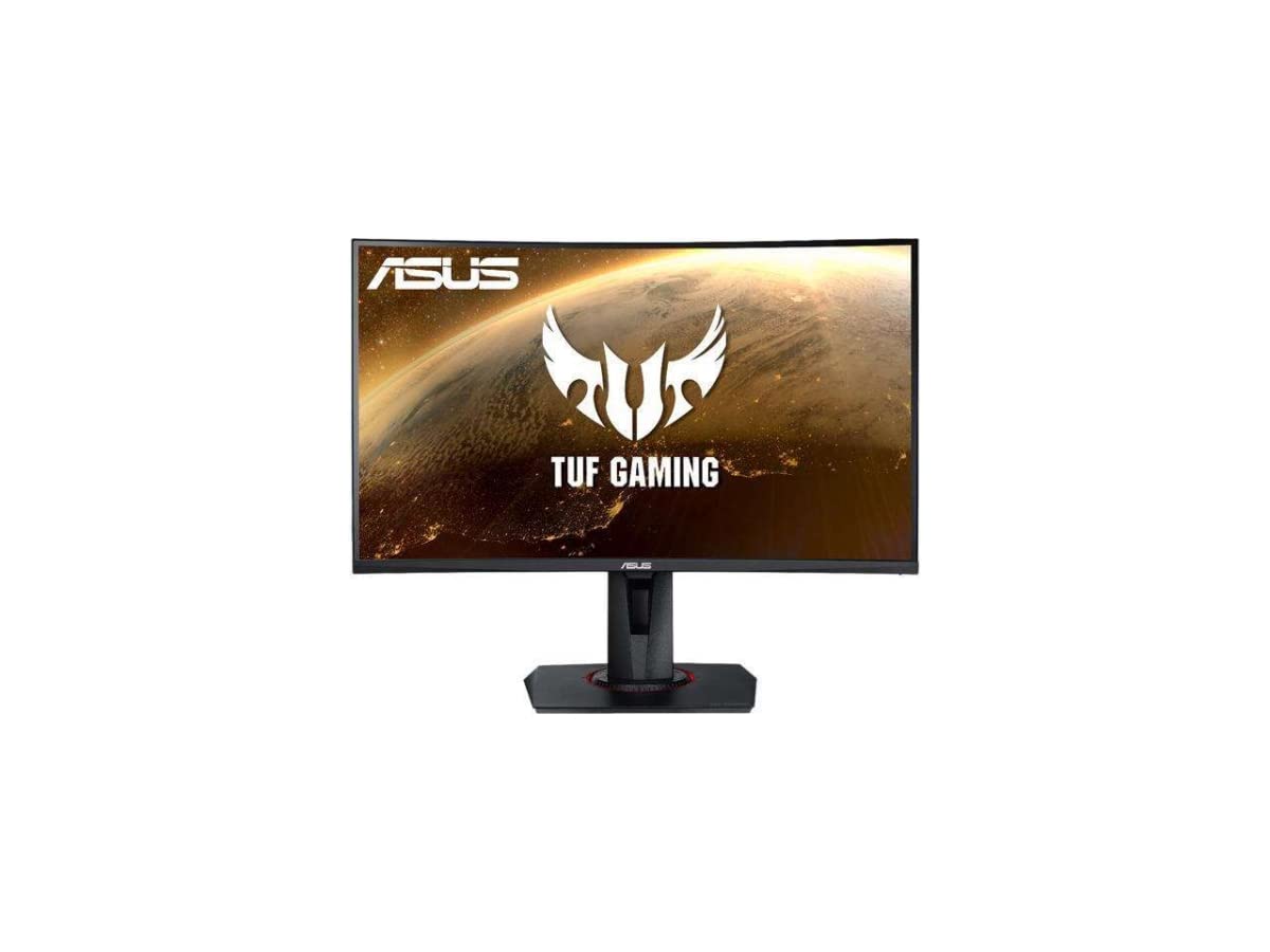 ASUS TUF Gaming VG27WQ 27” Curved Monitor, 1440P WQHD (2560 x 1440), 165Hz, Adaptive-sync, Freesync Premium, Extreme Low Motion Blur (ELMB), 1ms, 400 nits, DisplayHDR 400, DisplayPort and HDMI