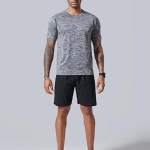 5 Pack Men’s Active Quick Dry Crew Neck T Shirts | Athletic Running Gym Workout Short Sleeve Tee Tops Bulk (Set 1, 3X-Large)