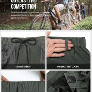 Cycorld Mountain-Bike-Shorts-Mens-Padded Biking Baggy Cycling Short Padding Liner with Zip Pockets(Army Green,Large)