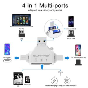 SD/Micro SD Card Reader for iPhone/ipad/Android/Mac/Computer/Camera,Portable Memory Card Reader 4 in 1 Micro SD Card Adapter&Trail Camera Viewer Compatible for TF and SD Card