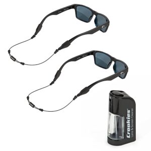 croakies arc endless eyewear retainer black 16" xl/xxl 2 pack bundle