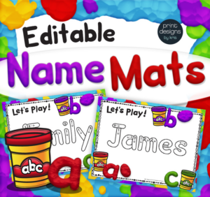 editable playdoh name mats with custom playdoh font