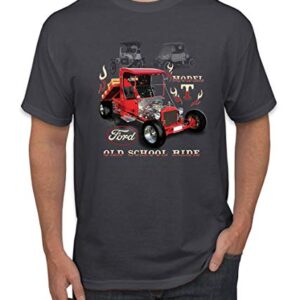 Ford Model T Roadster 1923 Old School Ride Classic Vintage Cars and Trucks Men's Graphic T-Shirt, Charcoal, XX-Large