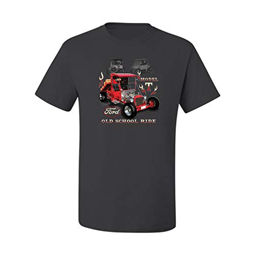 Ford Model T Roadster 1923 Old School Ride Classic Vintage Cars and Trucks Men's Graphic T-Shirt, Charcoal, XX-Large