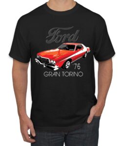 ford '76 gran torino vintage car cars and trucks men's graphic t-shirt, black, x-large