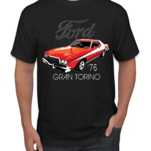 Ford '76 Gran Torino Vintage Car Cars and Trucks Men's Graphic T-Shirt, Black, X-Large