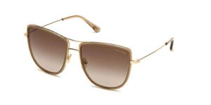 sunglasses tom ford ft 0759 tina 28f shiny rose gold/champagne temple tips/gra, 59-18-140