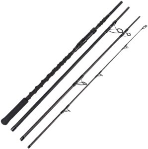 goture surf spinning fishing rod - 4 piece graphite fishing rod portable carbon fiber travel surf rod - 12ft surf rod