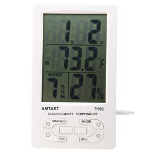 Indoor Outdoor Thermometer Hygrometer Room Humidity Test Meter Digital Temperature Monitor Gauge with External Sensor TH95