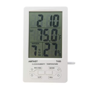 Indoor Outdoor Thermometer Hygrometer Room Humidity Test Meter Digital Temperature Monitor Gauge with External Sensor TH95