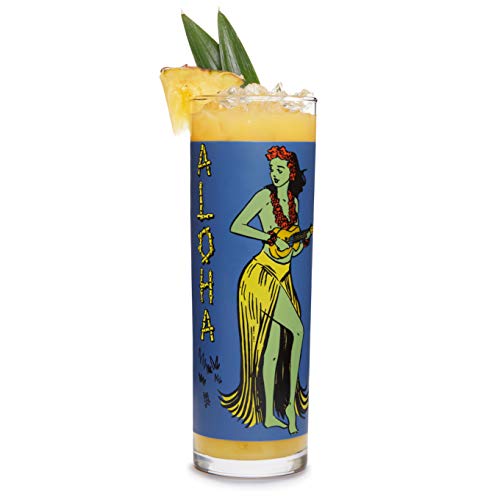 Libbey Tiki Kahiko Zombie Glass, Blue, 13.5-ounce, Set of 4