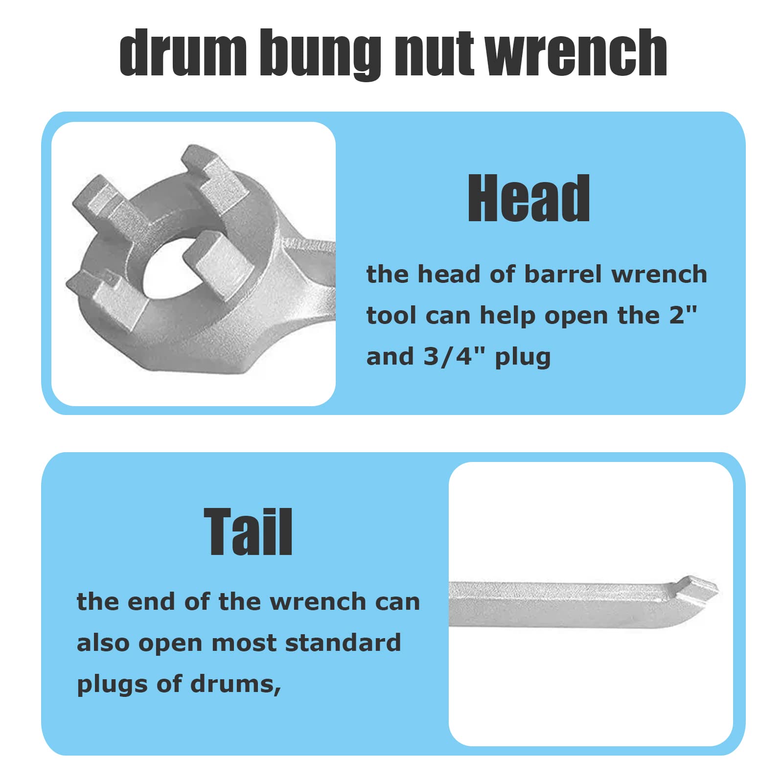 P1 Tools Aluminum Drum Bung Nut Oil Grid Fuel Barrel Wrench Opener Fits 55 Gallon Bung Caps