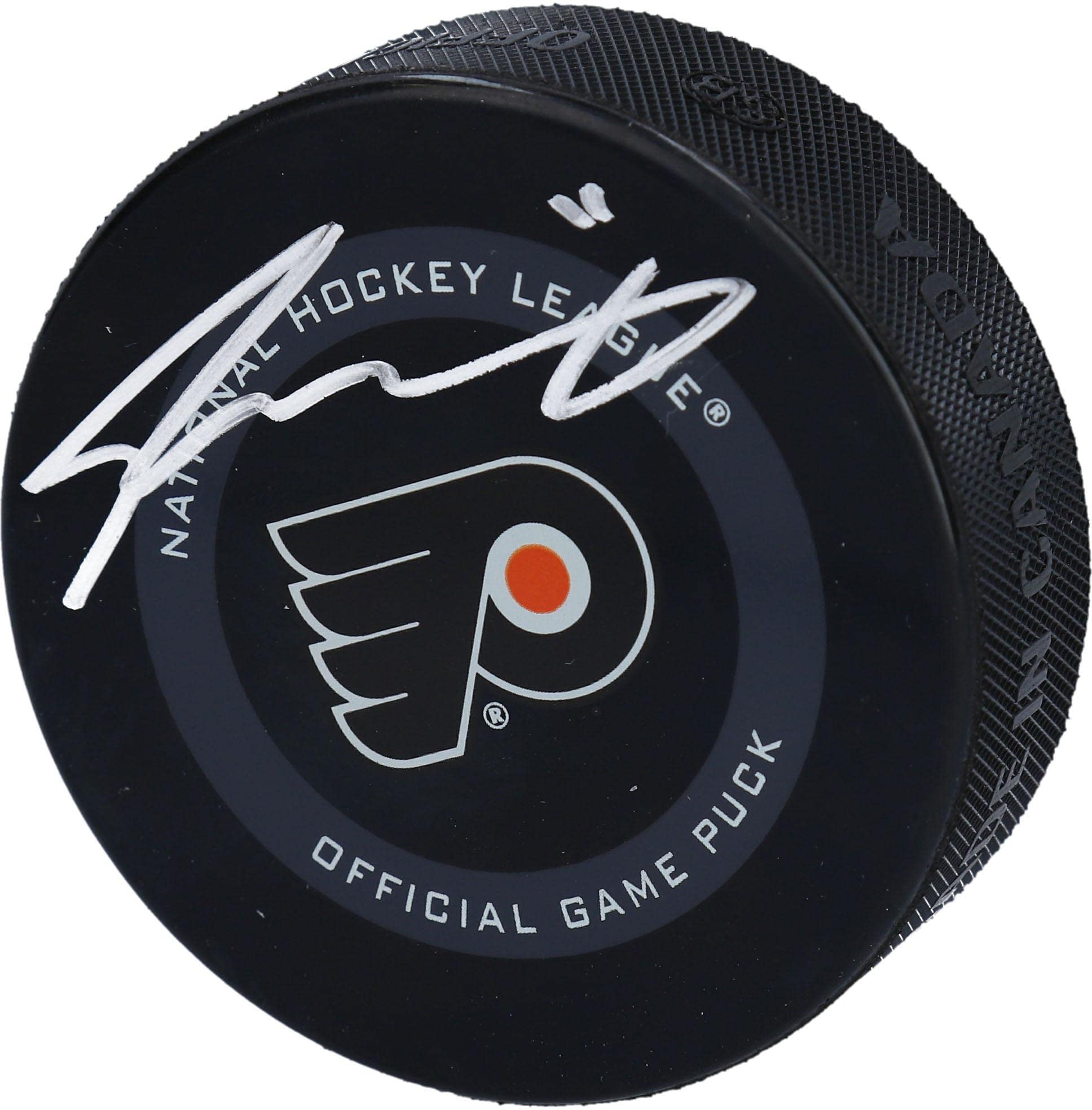 Travis Konecny Philadelphia Flyers Autographed 2019 Model Official Game Puck - Autographed NHL Pucks