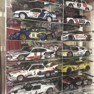 DisplayGifts 1/18 Scale Hot Diecast Toy Cars Wheels Clear Acrylic Display Case Wall Mountable Cabinet Hot 12 Cars Holder w/ Mirrored Background