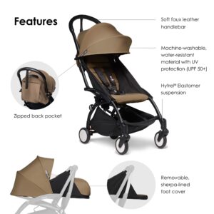 BABYZEN YOYO2 Stroller & 0+ Newborn Pack - Includes Black Frame, Toffee 6+ Color Pack & Toffee 0+ Newborn Pack - Suitable for Children Up to 48.5 Pounds