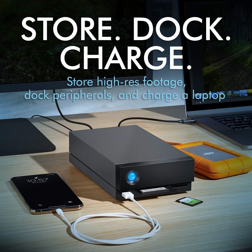 LaCie 1big Dock 16TB External Hard Drive HDD Docking Station – Thunderbolt 3 USB 3.1 USB 3.0 7200 RPM Enterprise Class Drives, for Mac and PC Desktop, Data Recovery (STHS16000800)